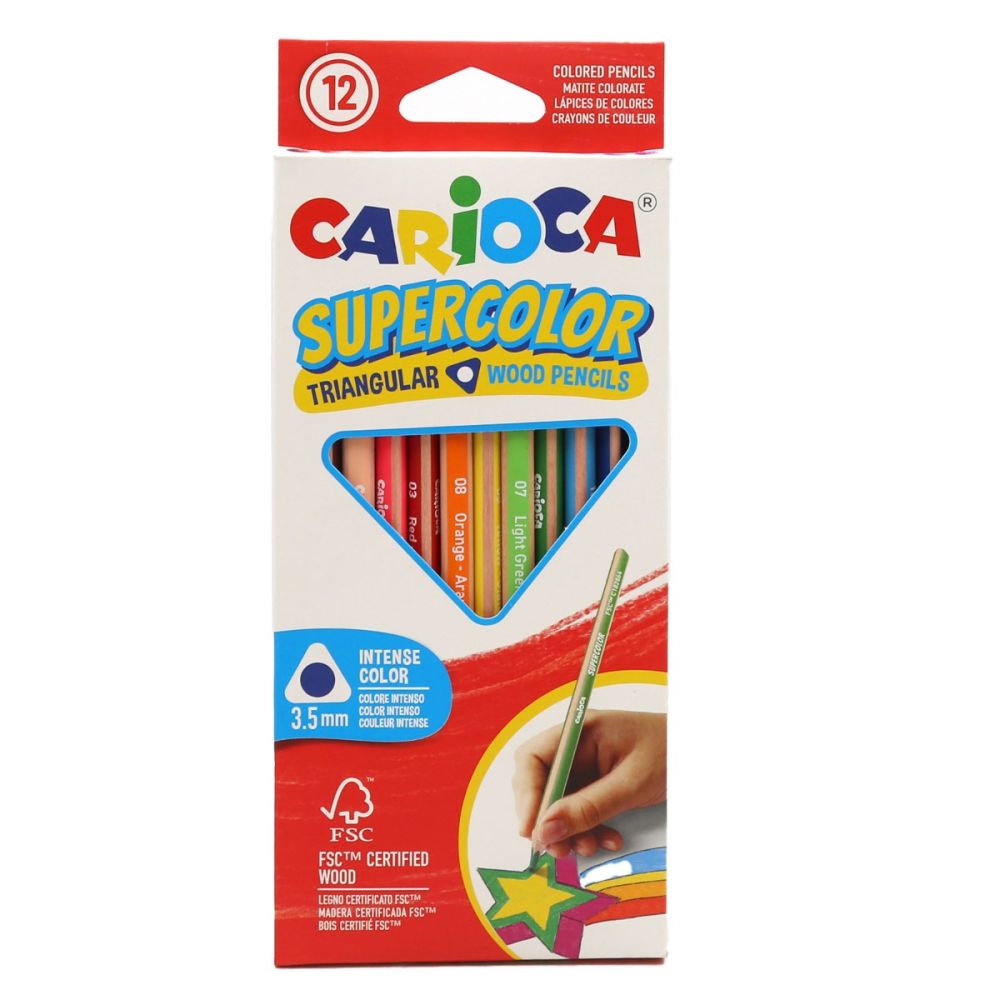 Carioca Supercolor pastelli colorati triangolari 12pz