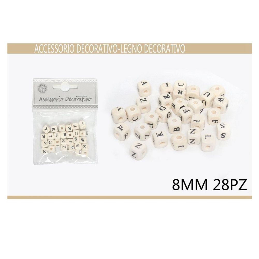 Dadi con lettere alfabeto 8mm 28pz